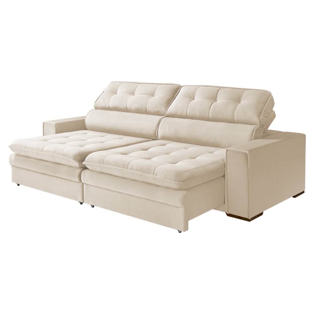 Sofá Versato Retrátil e Reclinável 2 Módulos Premium Veludo Pérola 2 ...