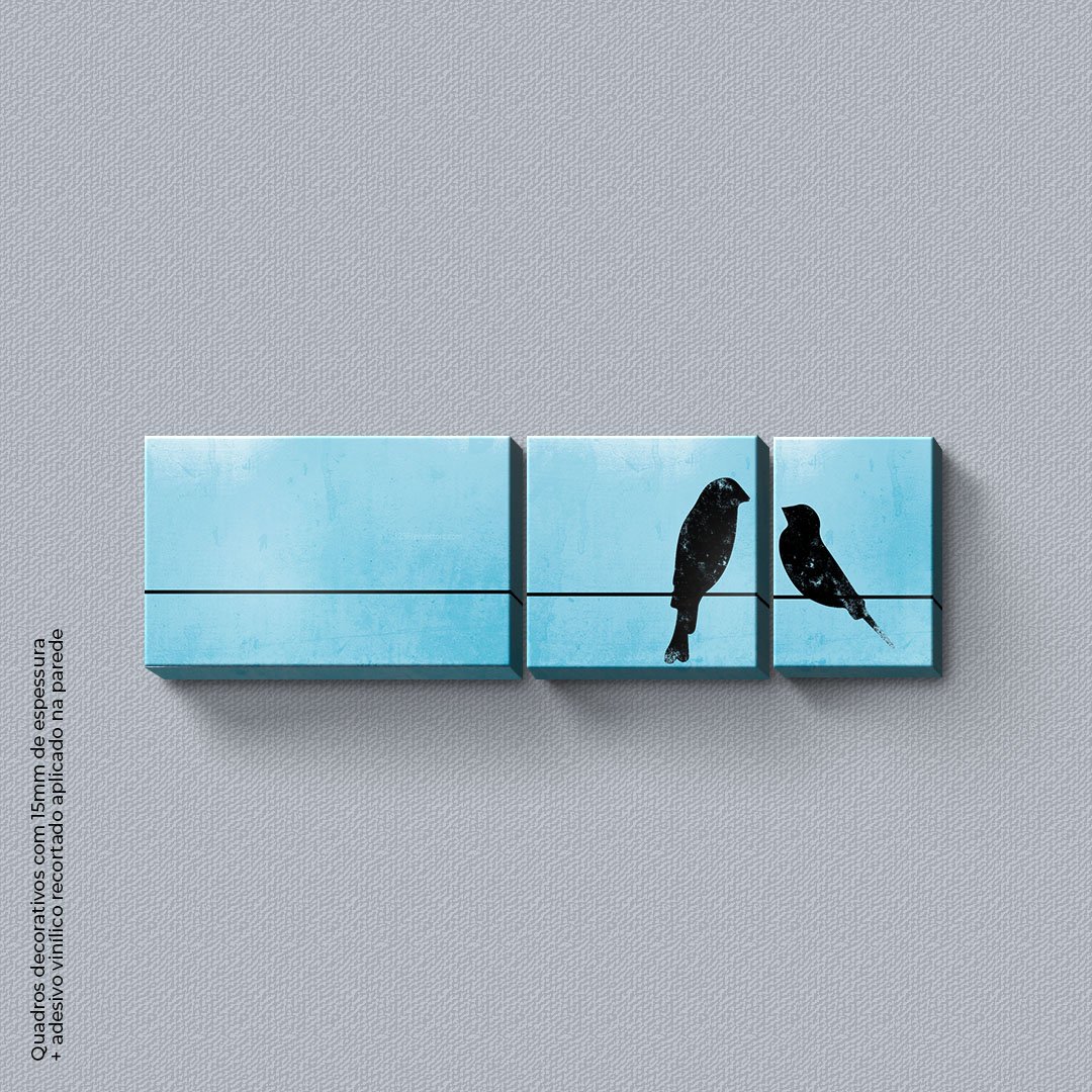 Birds - Quadros ou Placas Modulars com 3 Peças | MadeiraMadeira