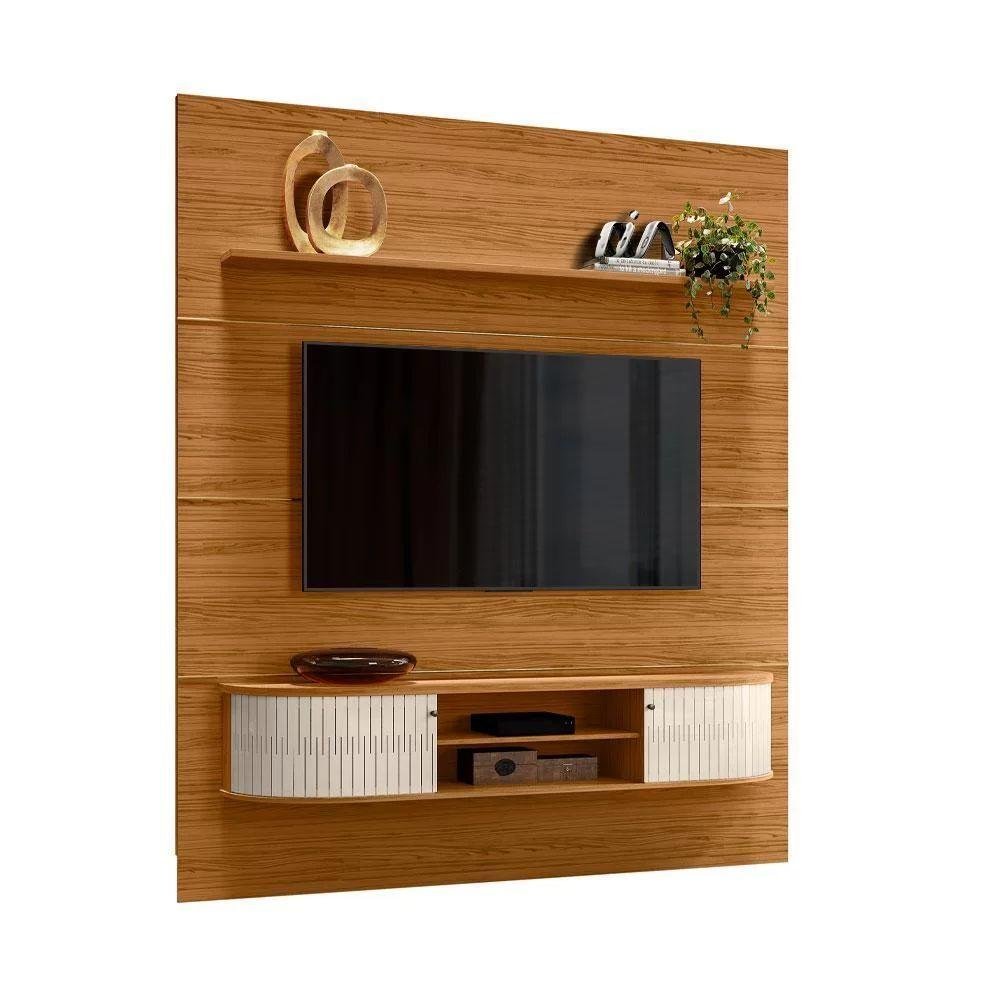 Painel Home Suspenso Bugatti para Tv 75" Cor Naturale Off White ...