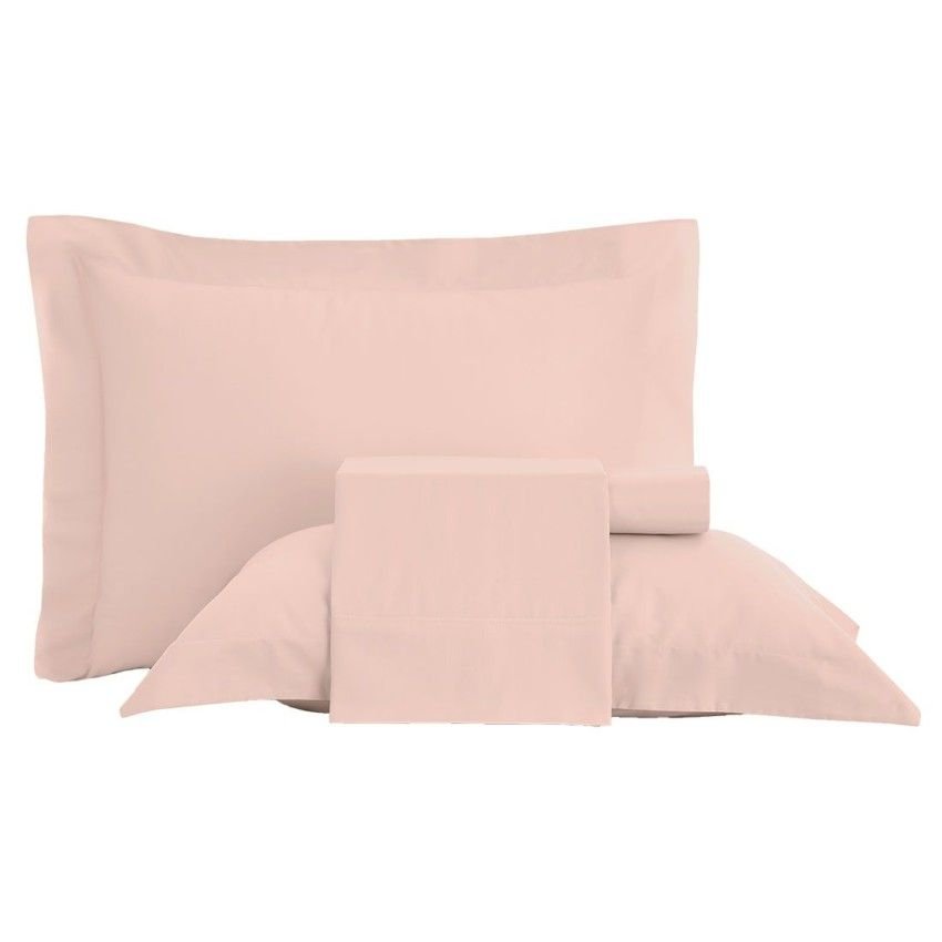 Jogo de Cama Casal 300 Fios Cetim Sublime Lunar - Rosa | MadeiraMadeira