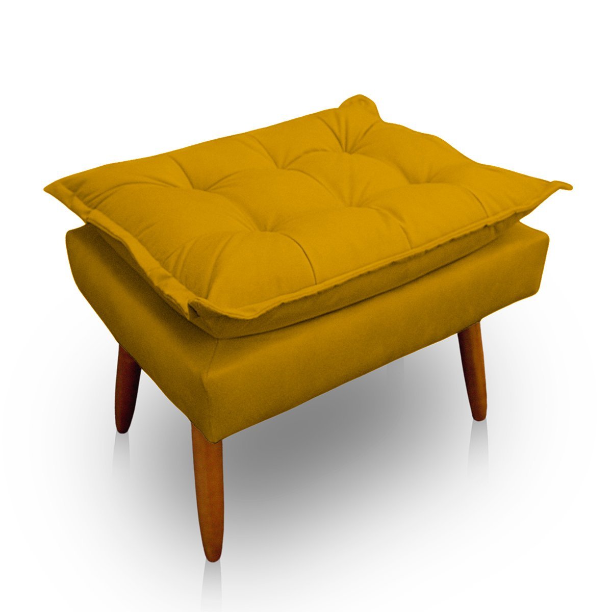 Puff Opala Retangular para Sala e Quarto Suede Amarelo - Lh Decor Los ...
