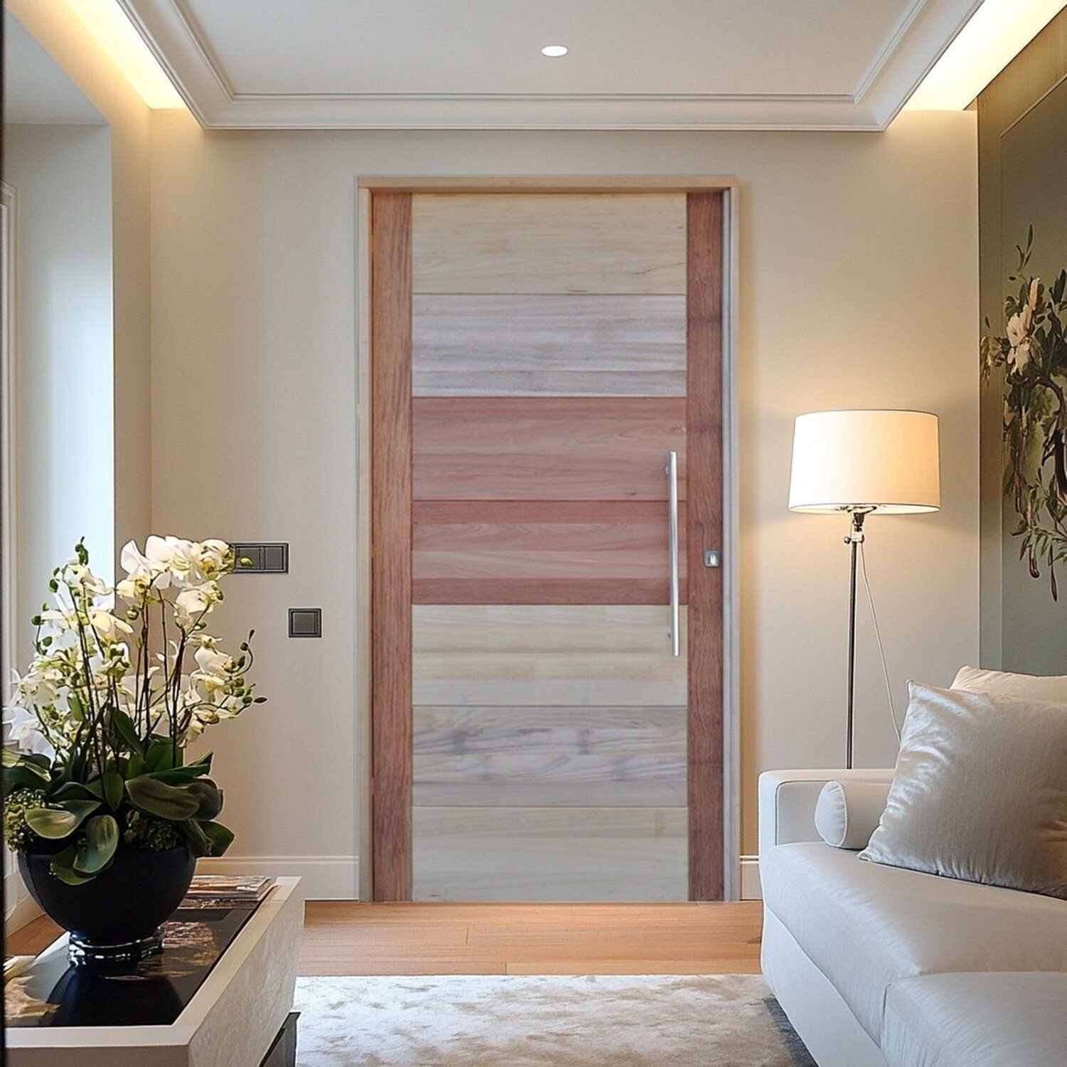 Porta com Visor Mista Batente Misto 14 Puxador Barra Chata 120 X 210cm ...