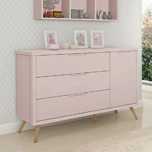 COMODA OLD CLEAN COM SAPATEIRA - Rosa-claro | MadeiraMadeira