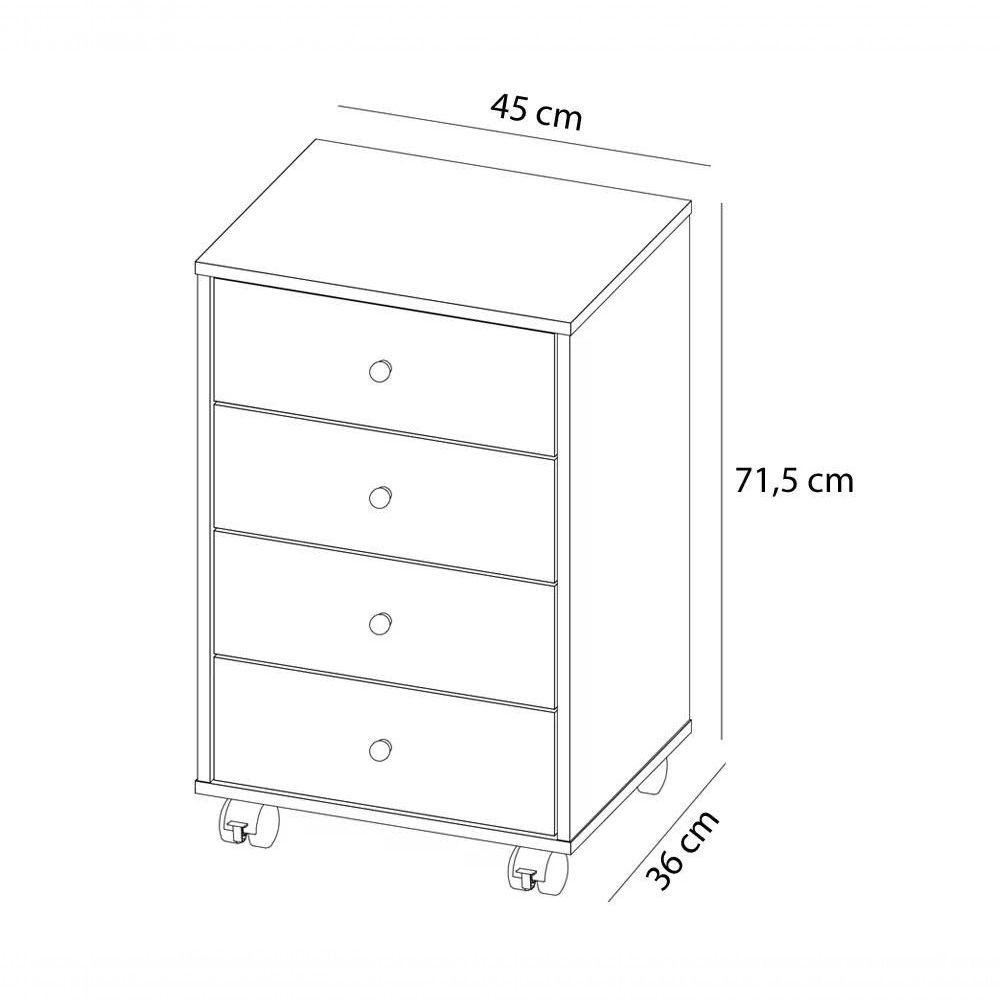 Gaveteiro Office Presence Com Rodizios 29110 Nogal Touch Dem ...