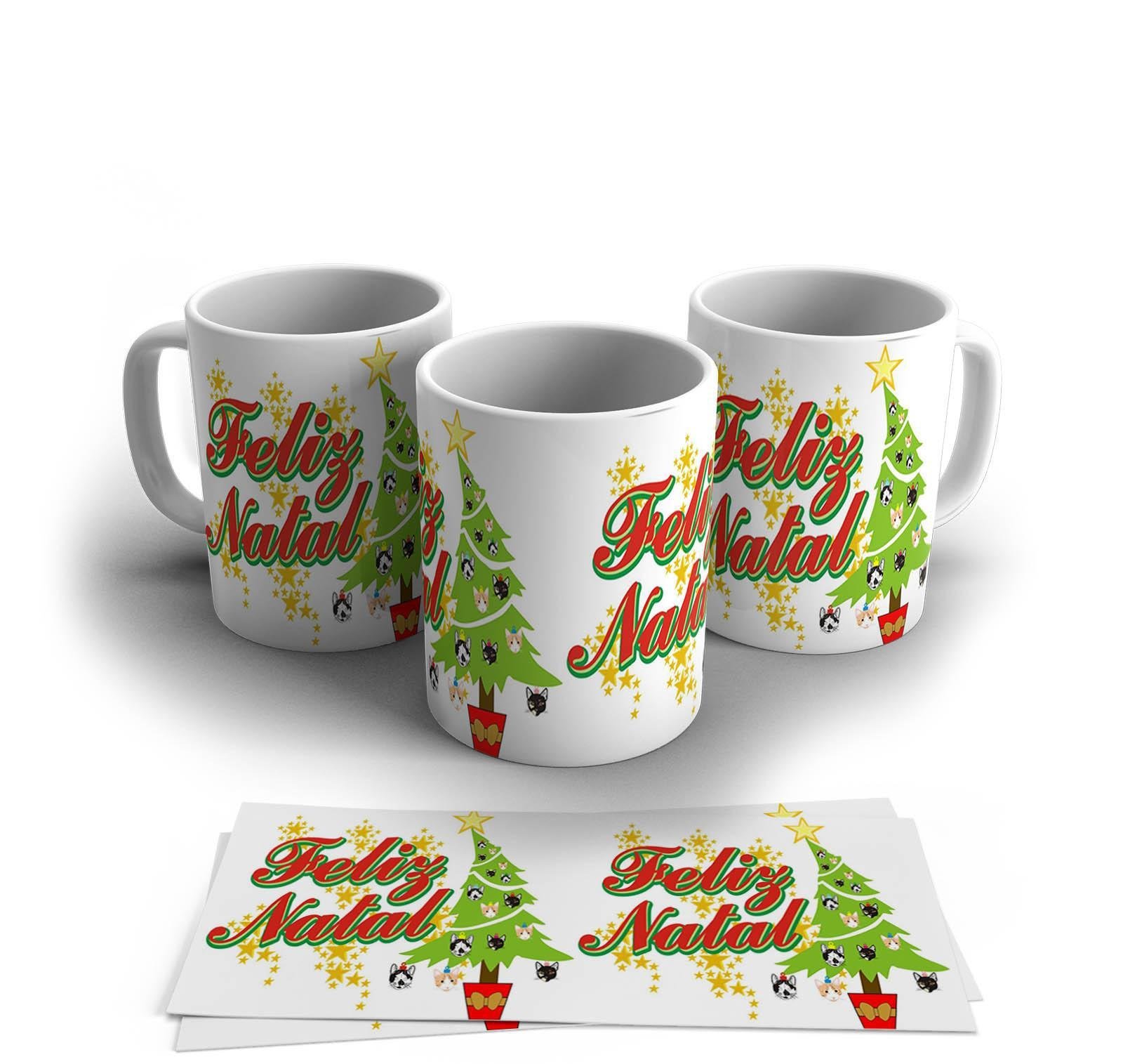 Caneca Personalizada De Natal Com Árvores Natalinas - 5148 | MadeiraMadeira