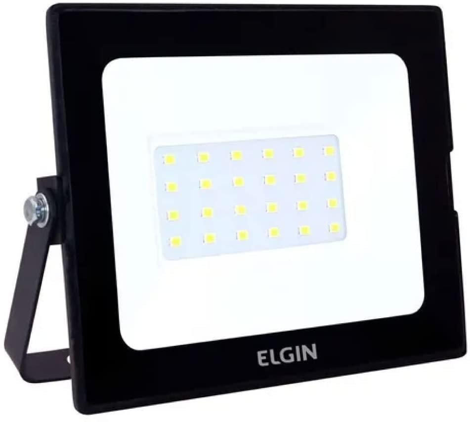 Projetor LED 100W 6500K Branca Fria Preto Bivolt Elgin | MadeiraMadeira