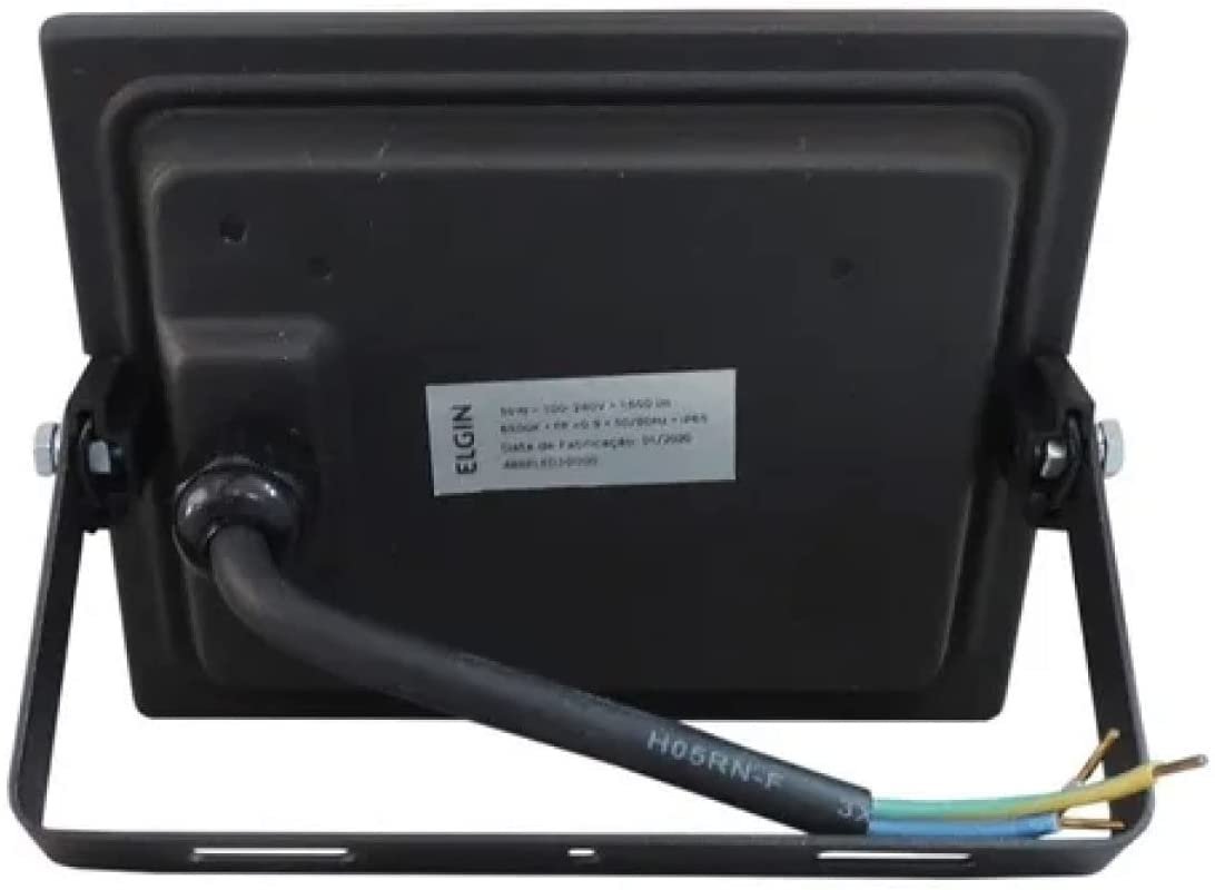 Projetor LED 100W 6500K Branca Fria Preto Bivolt Elgin | MadeiraMadeira