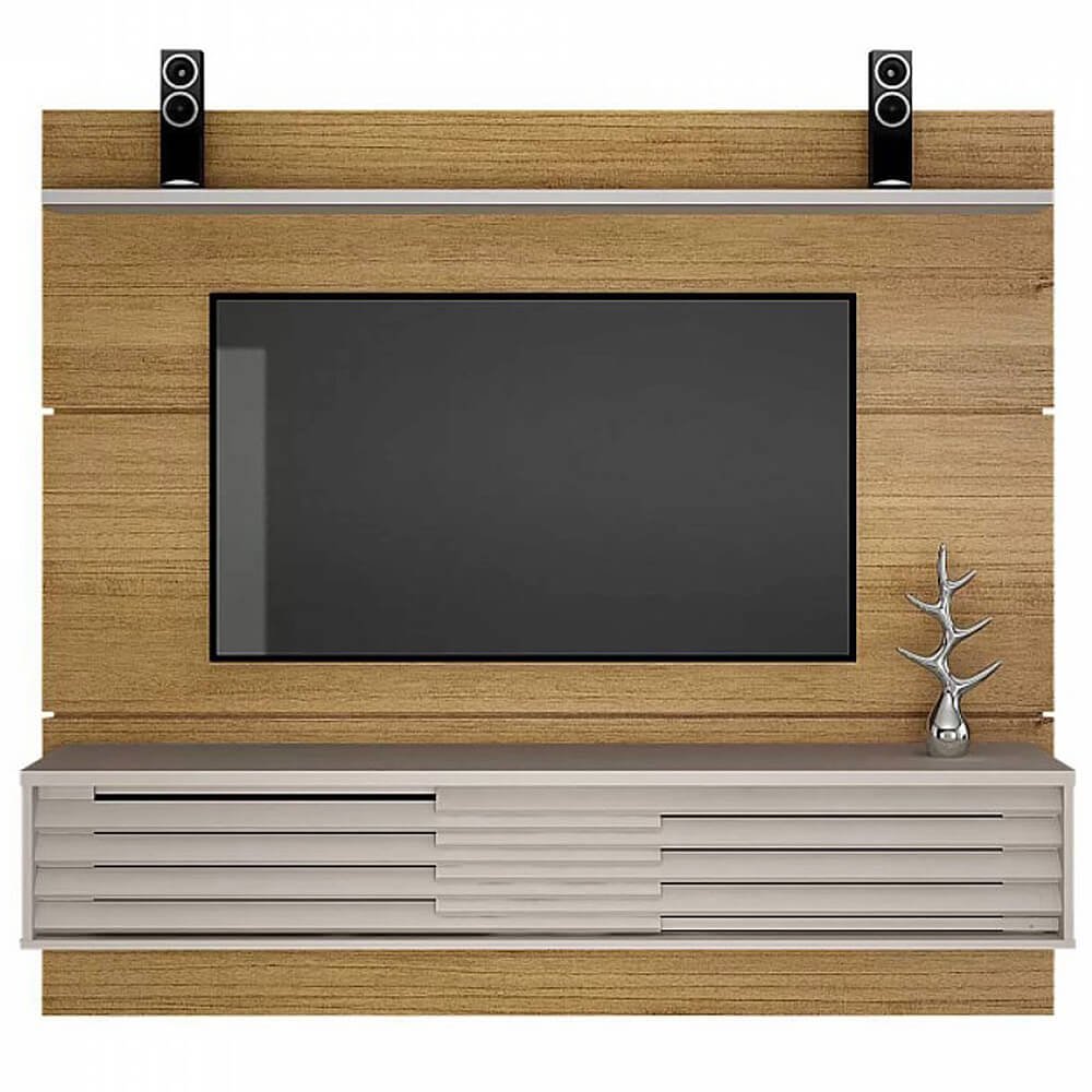 Painel Home Suspenso para TV até 60 Polegadas California Cinamomo Off White | MadeiraMadeira