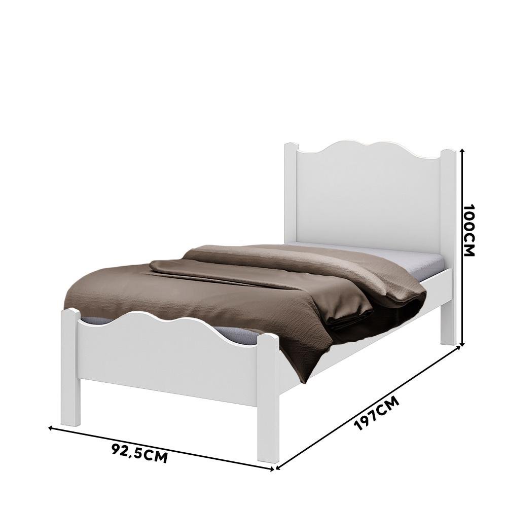 Cama De Solteiro Moderna Branco Rafaela Valen Com Colchão Gazin ...