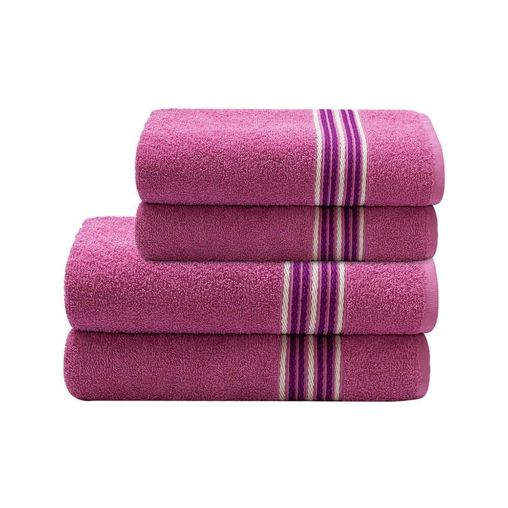 Kit de Toalhas de Banho e Rosto Camesa Twist Rosa Fucsia 4 peças ...