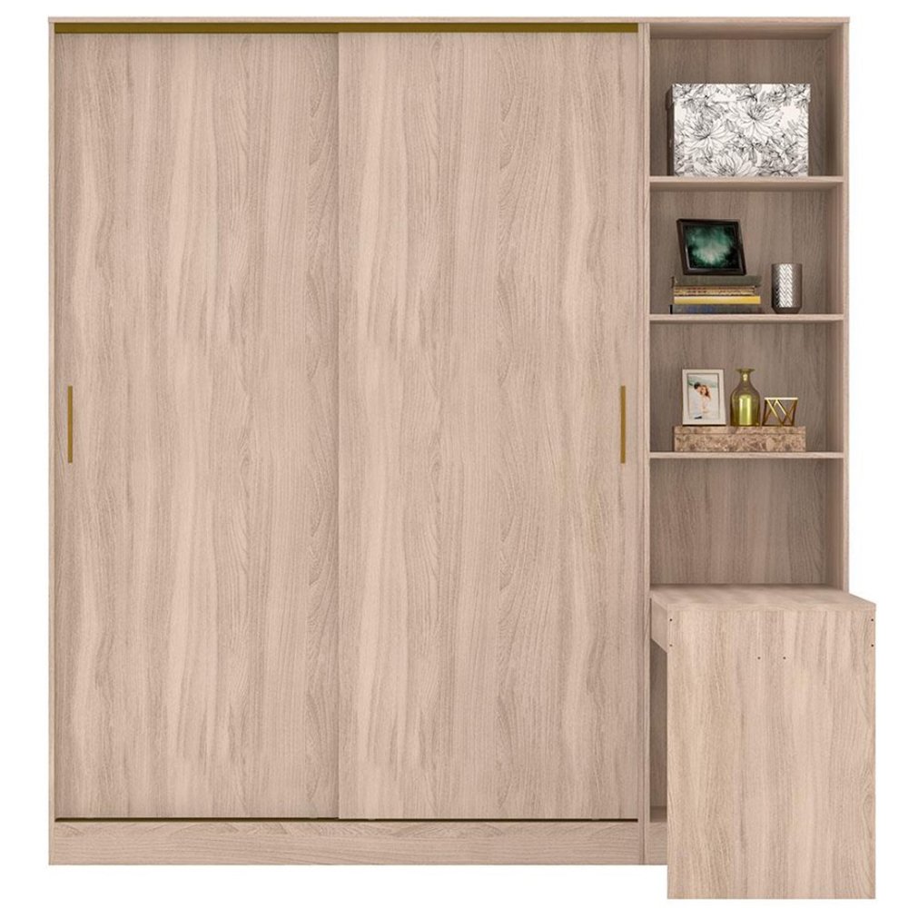 Guarda Roupa Armário Modulado 2 Portas de Correr + Mesa Escrivaninha ...