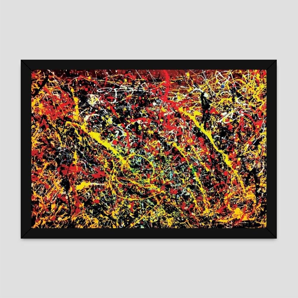 Quadro Pollock I Vinil Moldura Preta 30X20Cm | MadeiraMadeira