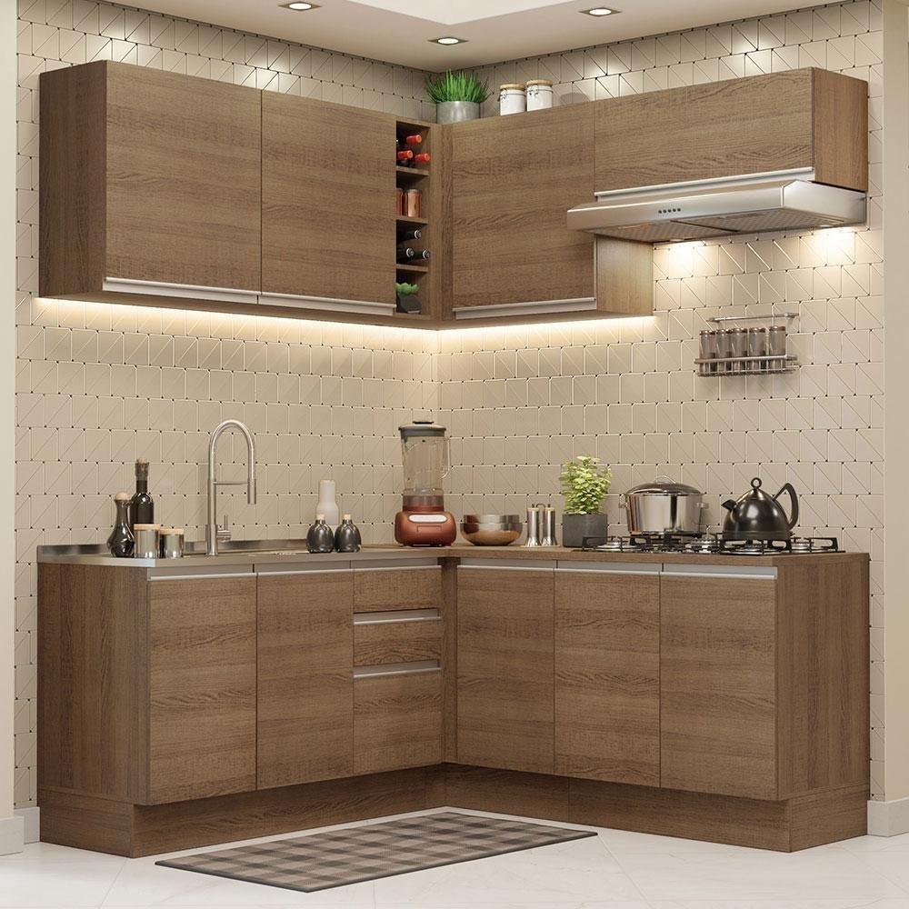 Cozinha Completa 349003 Com Armário E Balcão RusticRustic | MadeiraMadeira