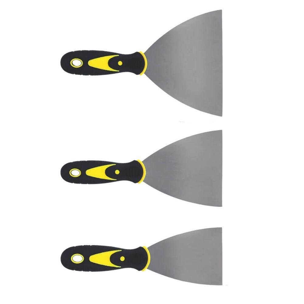 Kit Espátulas de Aço Profissional Cabo Emborrachado | MadeiraMadeira