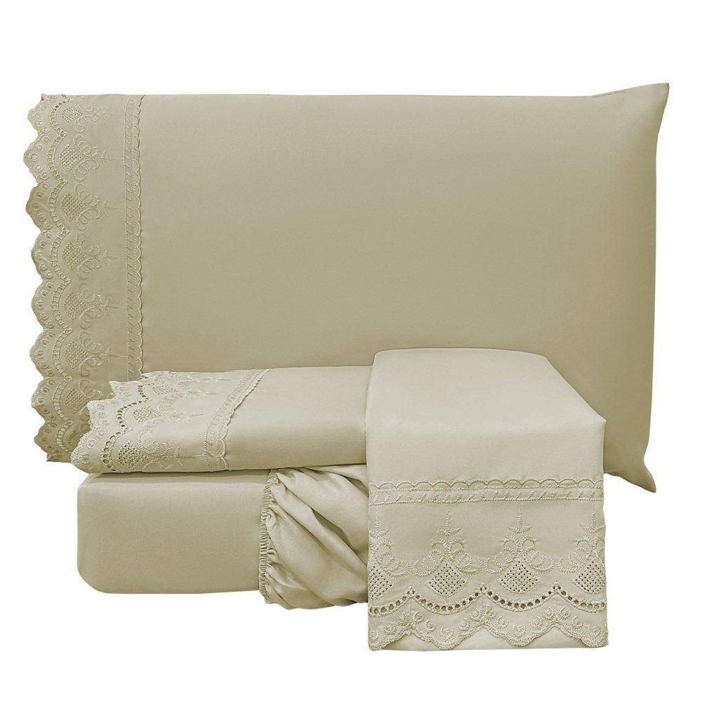Jogo de Lençol King Lauren 300 Fios 4 Peças - Fendi | MadeiraMadeira