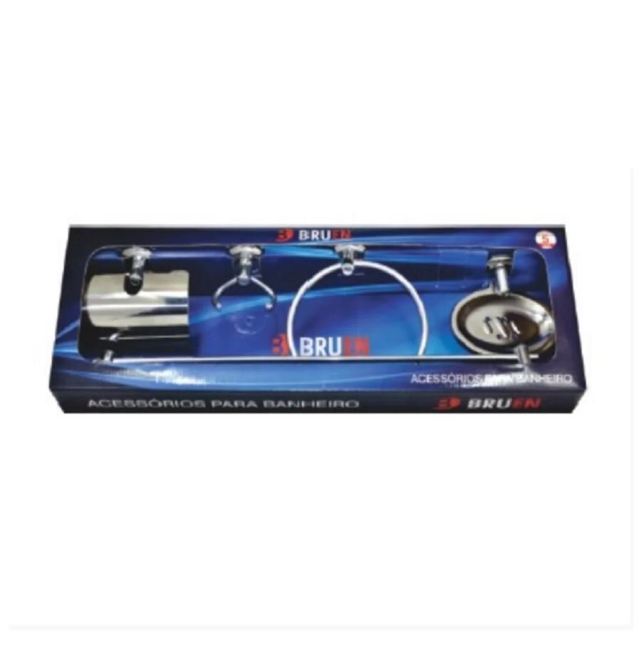 Kit Acessórios para Banheiro Veneza Bruen - 5 Peças - Cromado ...