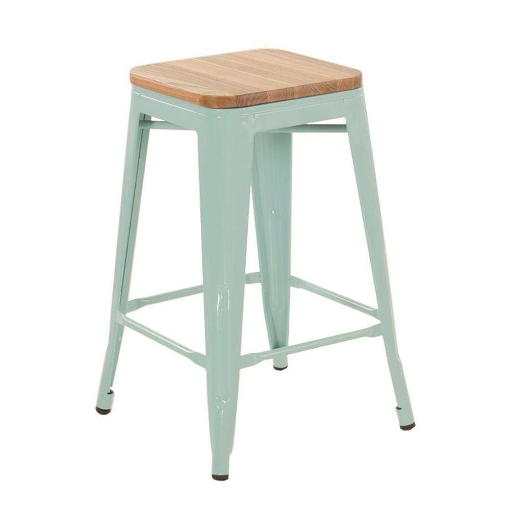 Banqueta Média Iron Tolix 61 Cm Verde Claro | MadeiraMadeira