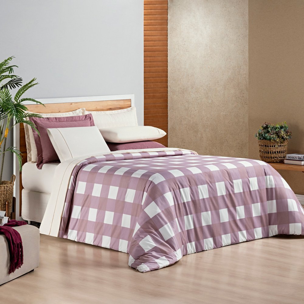 Kit Edredom Duvet King Size Dupla Face Estampado Micropercal 200 Fios ...