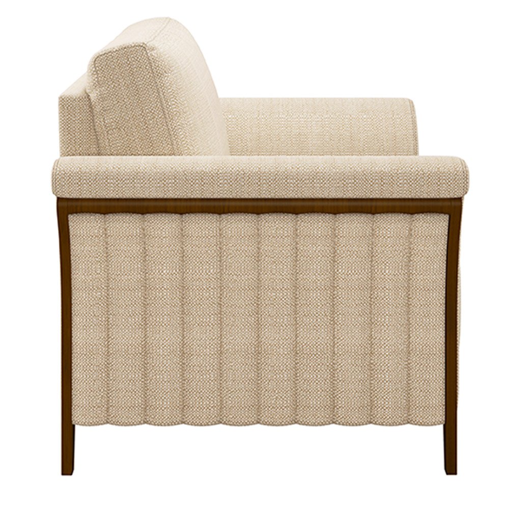 Poltrona Decorativa Pés em Madeira Market Linho Champagne - Gran Belo ...