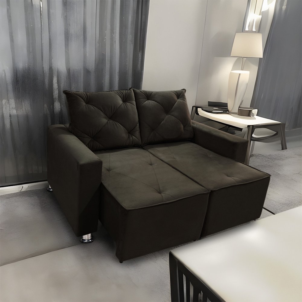 Sófa Retrátil e Reclinável 2 lugares Bariloche Suede Marrom Castor - Shop das Cabeceiras ...