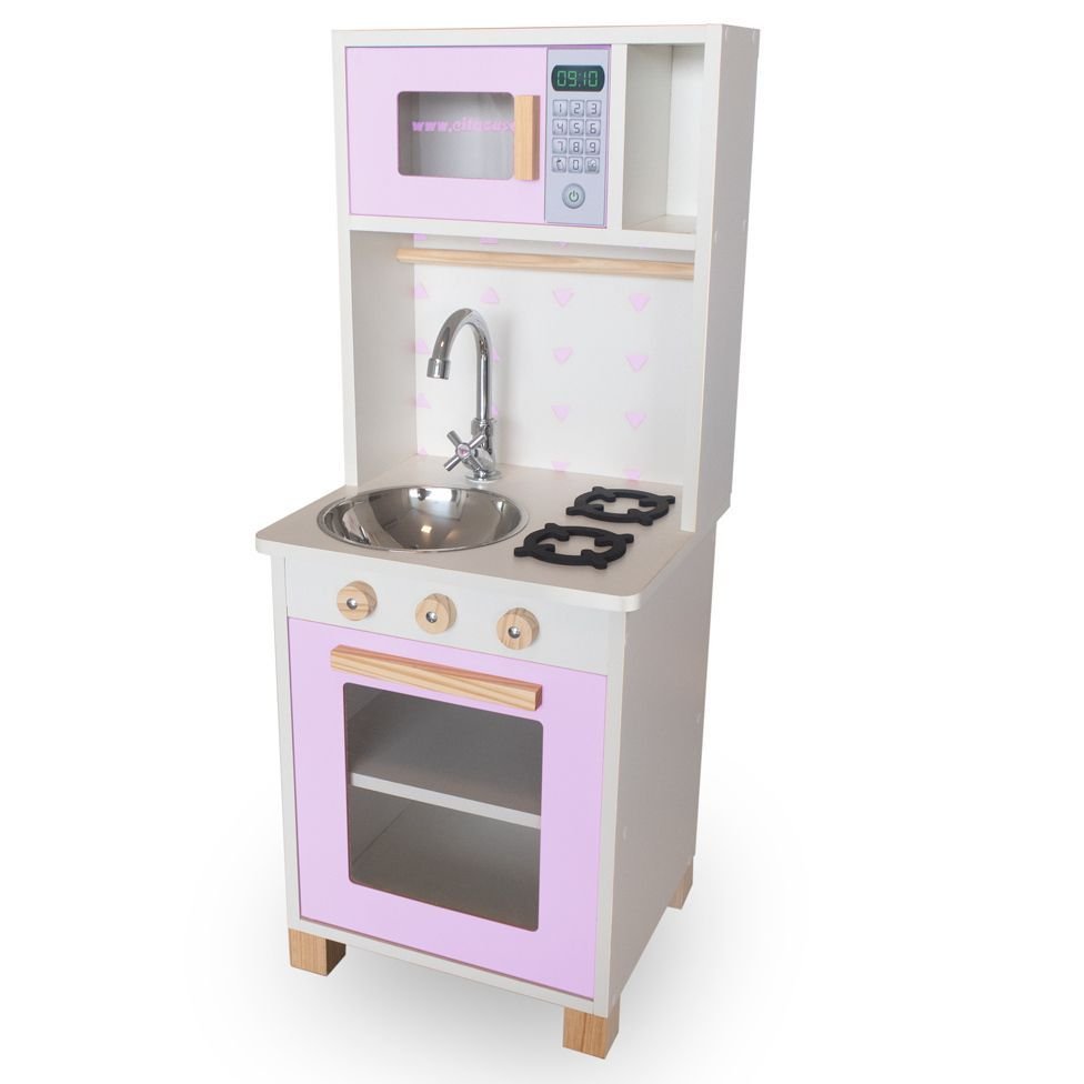 Mini Cozinha Infantil de Madeira com Acessórios - Lilás (pia + Fogão ...