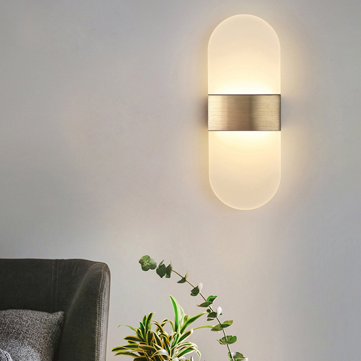 Arandela Interna Dourada Acrilico Led Integrado 3000k Lup92 ...