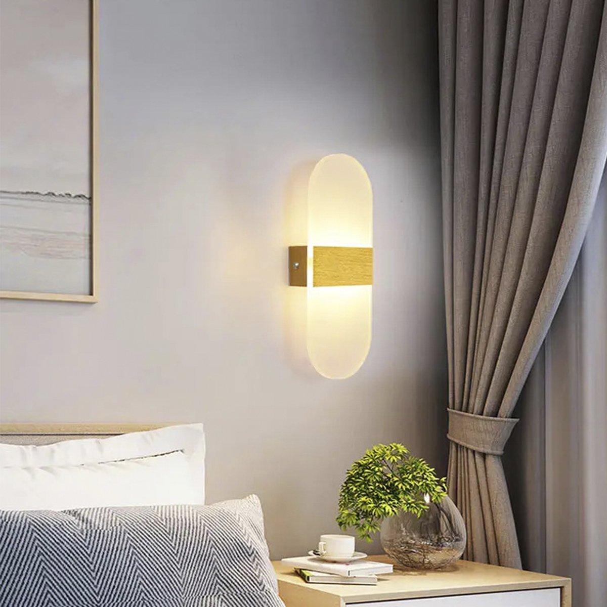Arandela Interna Dourada Acrilico Led Integrado 3000k Lup92 ...