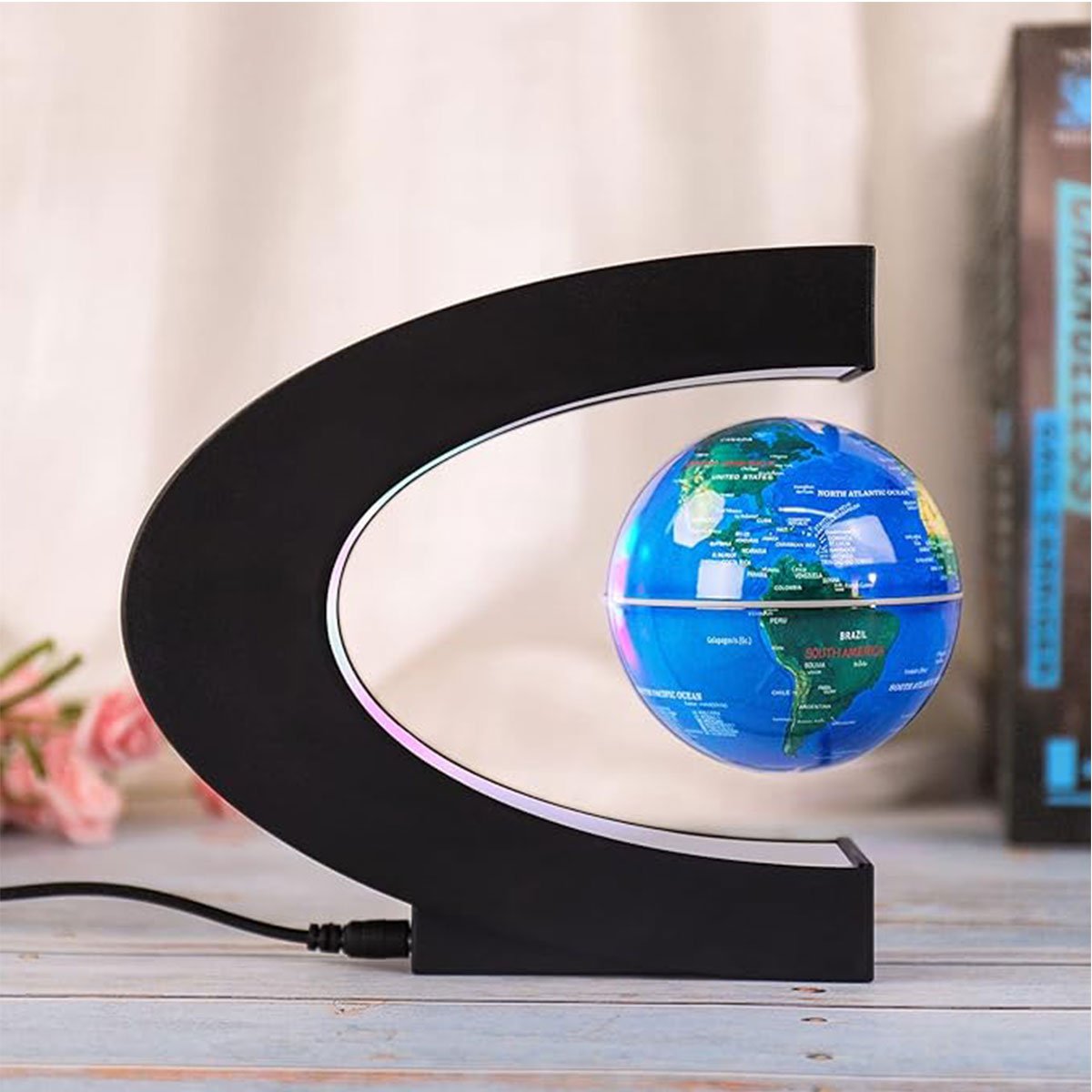Globo Terrestre Luminaria Gravidade Zero Luz Led Iluminaçao Planeta ...