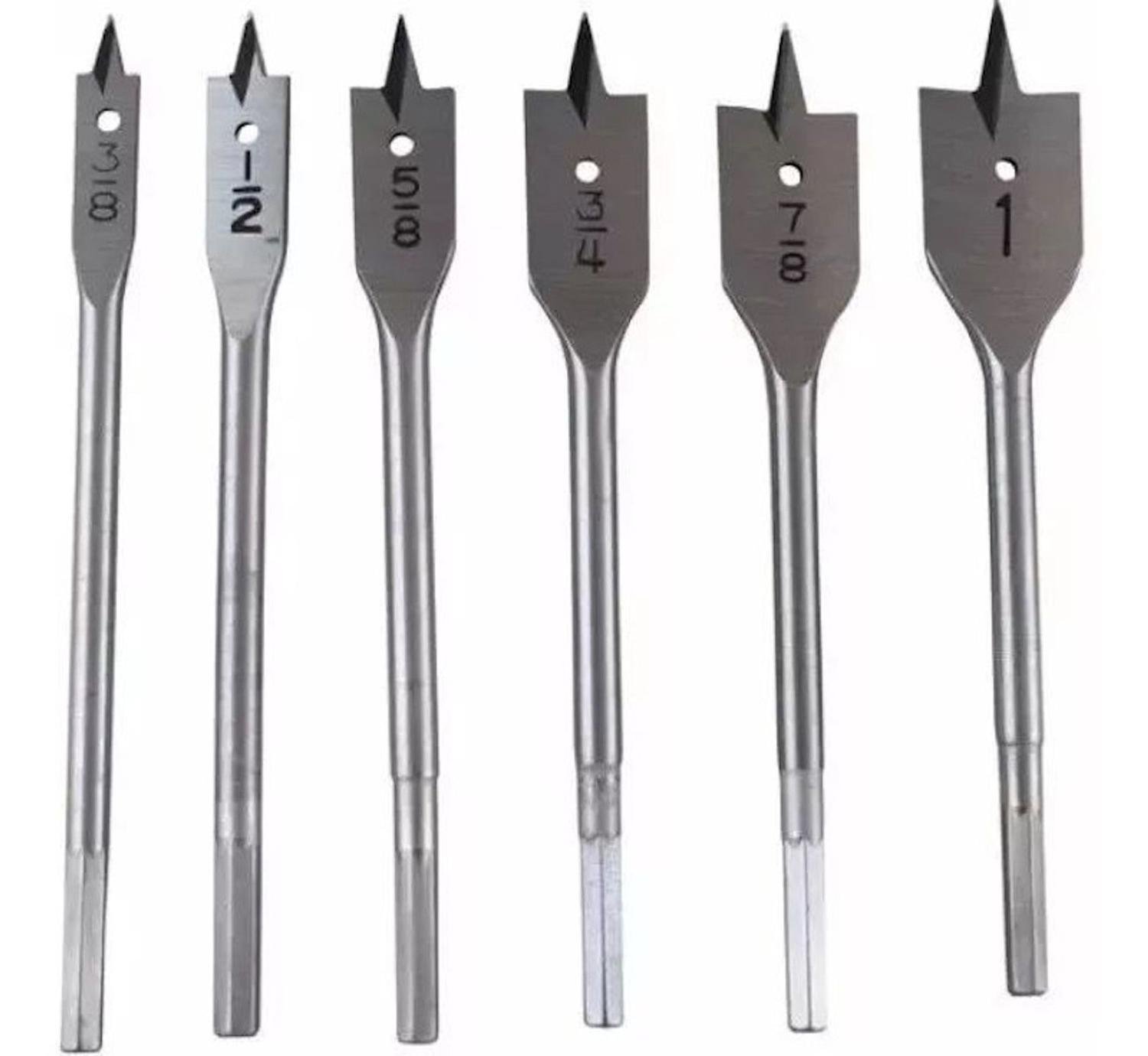 Jogo Brocas Chata P Madeira Em Milímetros C/ 6 Peças | MadeiraMadeira