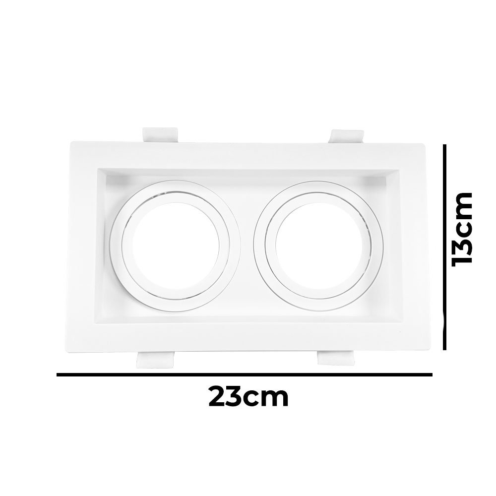 Spot Duplo Embutir Quadrado Recuado Par20 Branco + Led Stella 5,5w 2700k | MadeiraMadeira