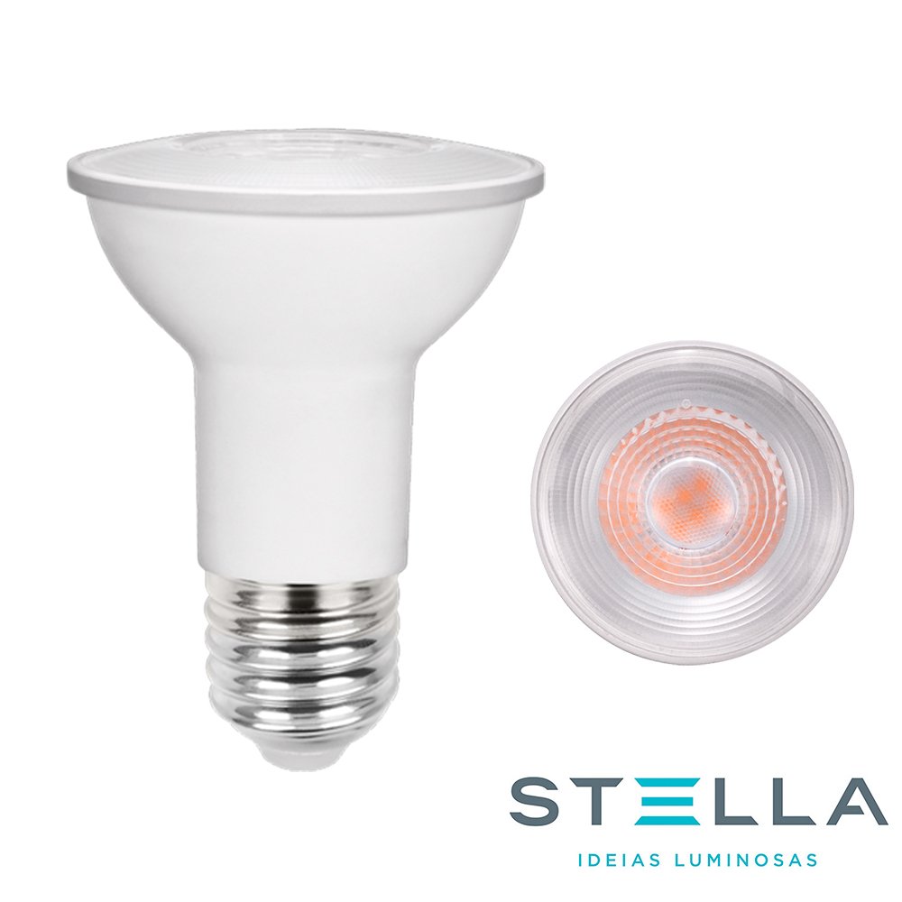 Spot Duplo Embutir Quadrado Recuado Par20 Branco + Led Stella 5,5w 2700k | MadeiraMadeira