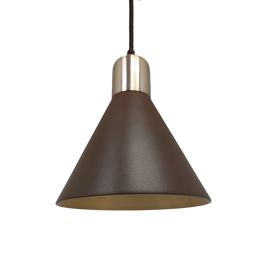 Luminária Lustre Pendente Fuji P Premium Marrom C/ Cobre Nobre ...