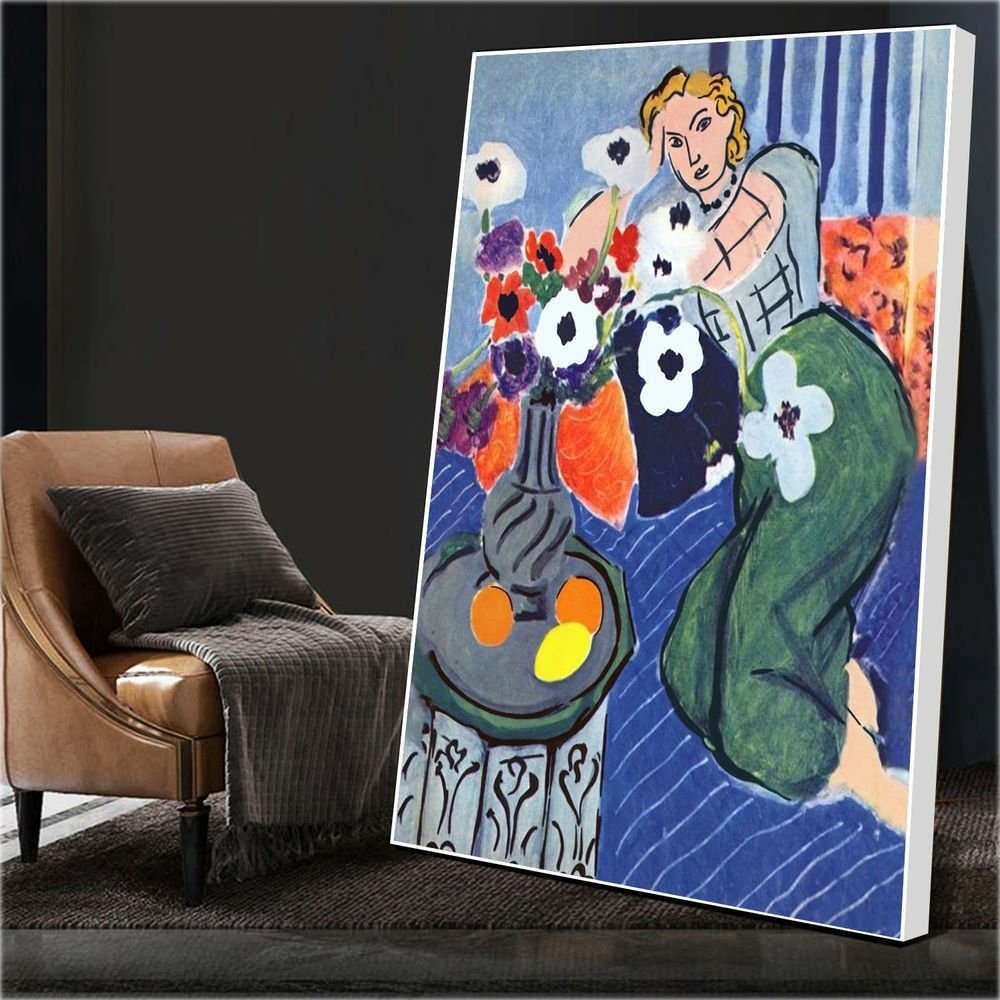 Quadro Decorativo Henri Matisse A Harmonia Odalisca Azul:60x40 cm ...