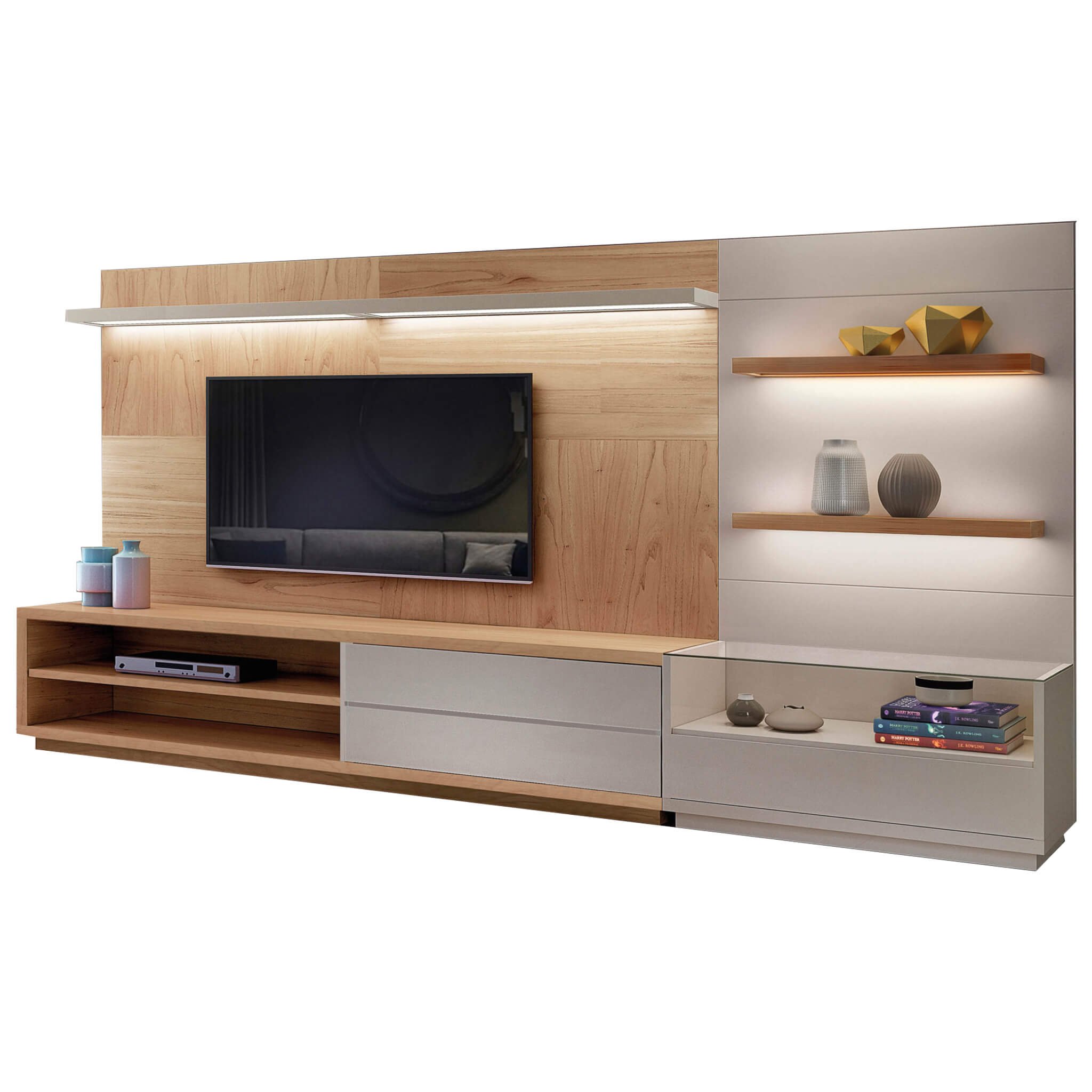 Estante Home para TV até 65 Polegadas Donatello Cinamomo Off White ...