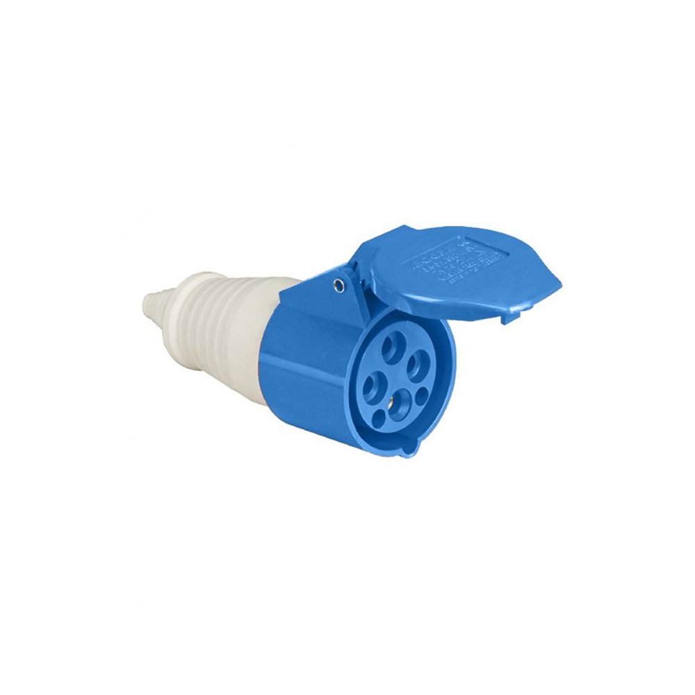 PLUG INDUSTRIAL FEMEA AZUL 16A 3P+T 9H TENSÃO 220V WEG | MadeiraMadeira