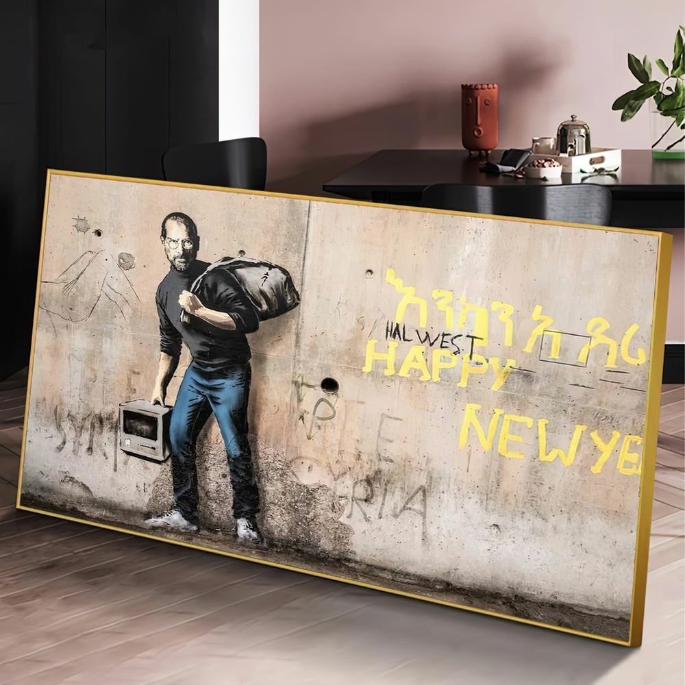Quadro Steve Jobs Street Art:120x80 cm/BORDA INFINITA | MadeiraMadeira