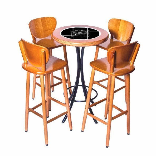 Conjunto Bistrô 4 Lugares Redondo Jack Daniel`s Mel | MadeiraMadeira