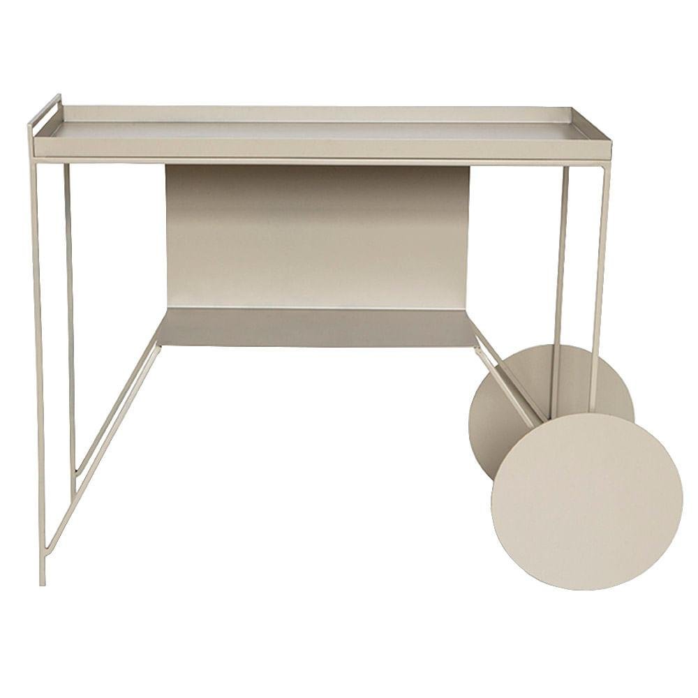 Carrinho Bar Bergen Base Aço Carbono Taupe - 74535 | MadeiraMadeira