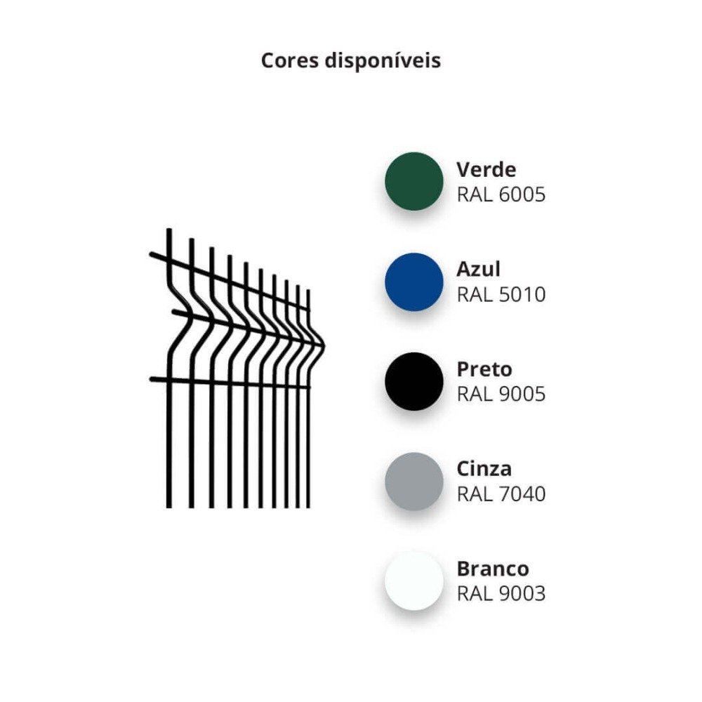 Gradil Insul G5 Pintado 4,80mm - Malha 5x20cm x 2,03m altura ...