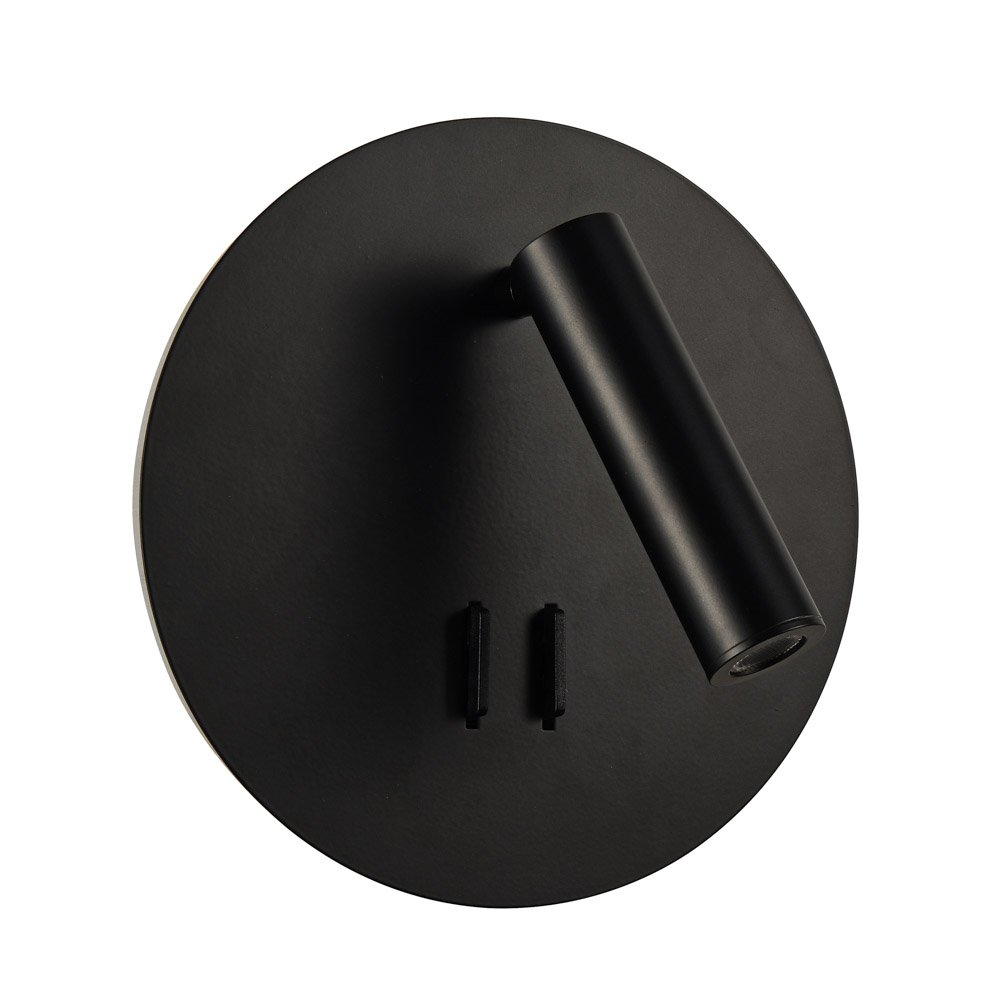 Arandela Skop Preto (d)18cm (a)10cm 1xled 10w 3000k 800lm Bella ...