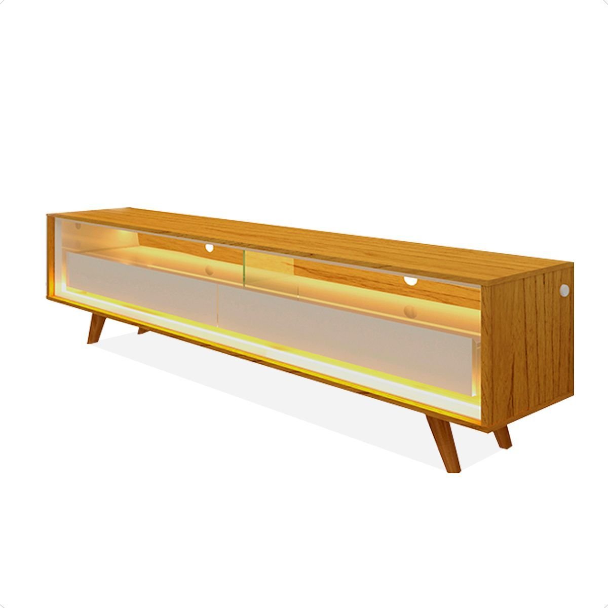Rack Moderno com Luz Led Lumier 172 Pés Naturale Off-white | MadeiraMadeira
