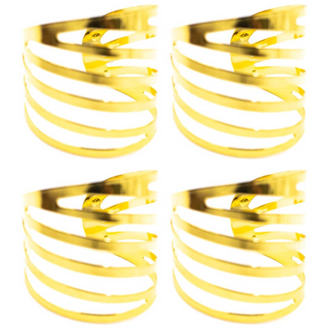 Porta guardanapo Argolas em metal 4cm 4 peças Dourado | MadeiraMadeira