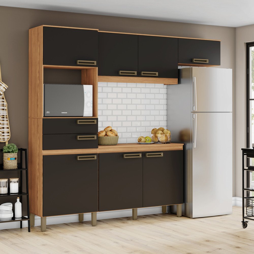 Cozinha Compacta 7 Portas 2 Gavetas B107 Briz | MadeiraMadeira