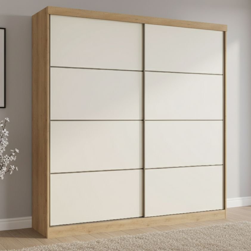 Guarda-roupa Casal 2 Portas 6 Gavetas 100% MDF 222cm X 230cm Malaga ...