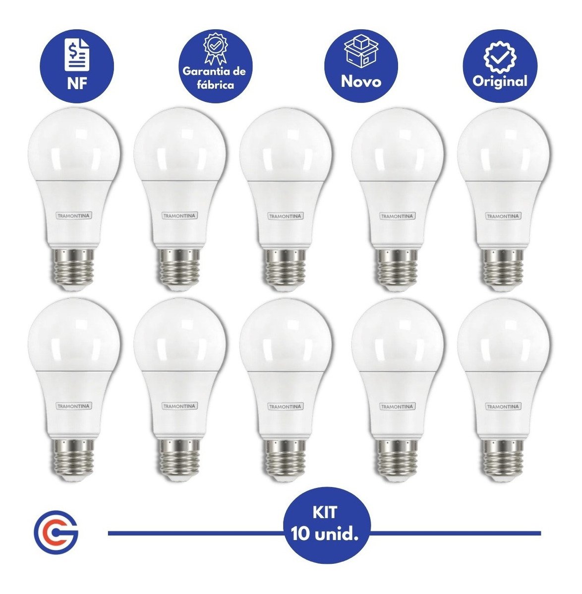 Kit 10 Lâmpada Led 9w Bulbo E27 6500k Branco Frio Tramontina | MadeiraMadeira
