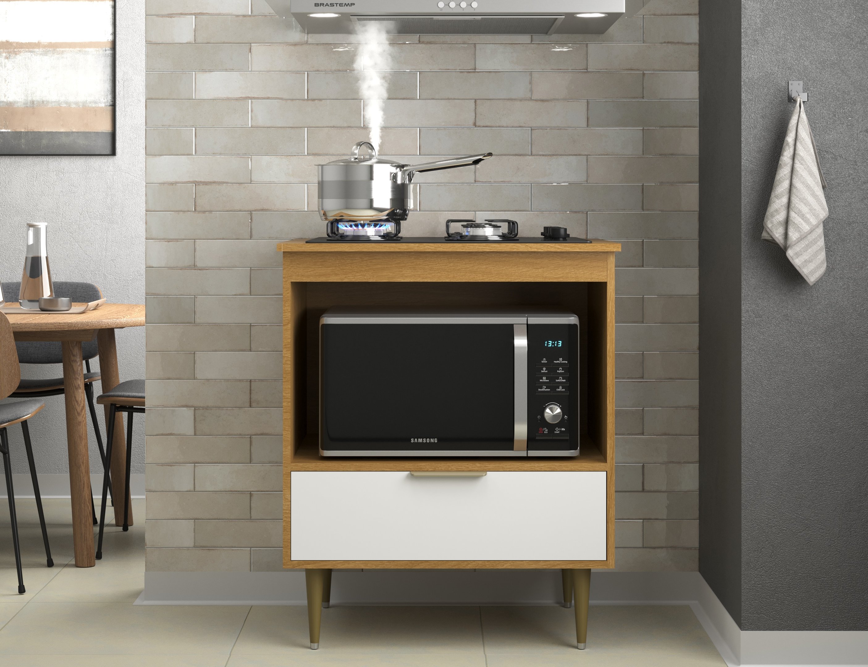 Balcão Cooktop 4 Bocas 60 Cm Pérola | MadeiraMadeira