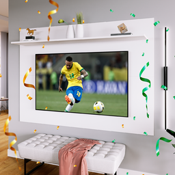 Painel Para TV até 50 Polegadas 1 Prateleira Columbia Espresso Móveis ...