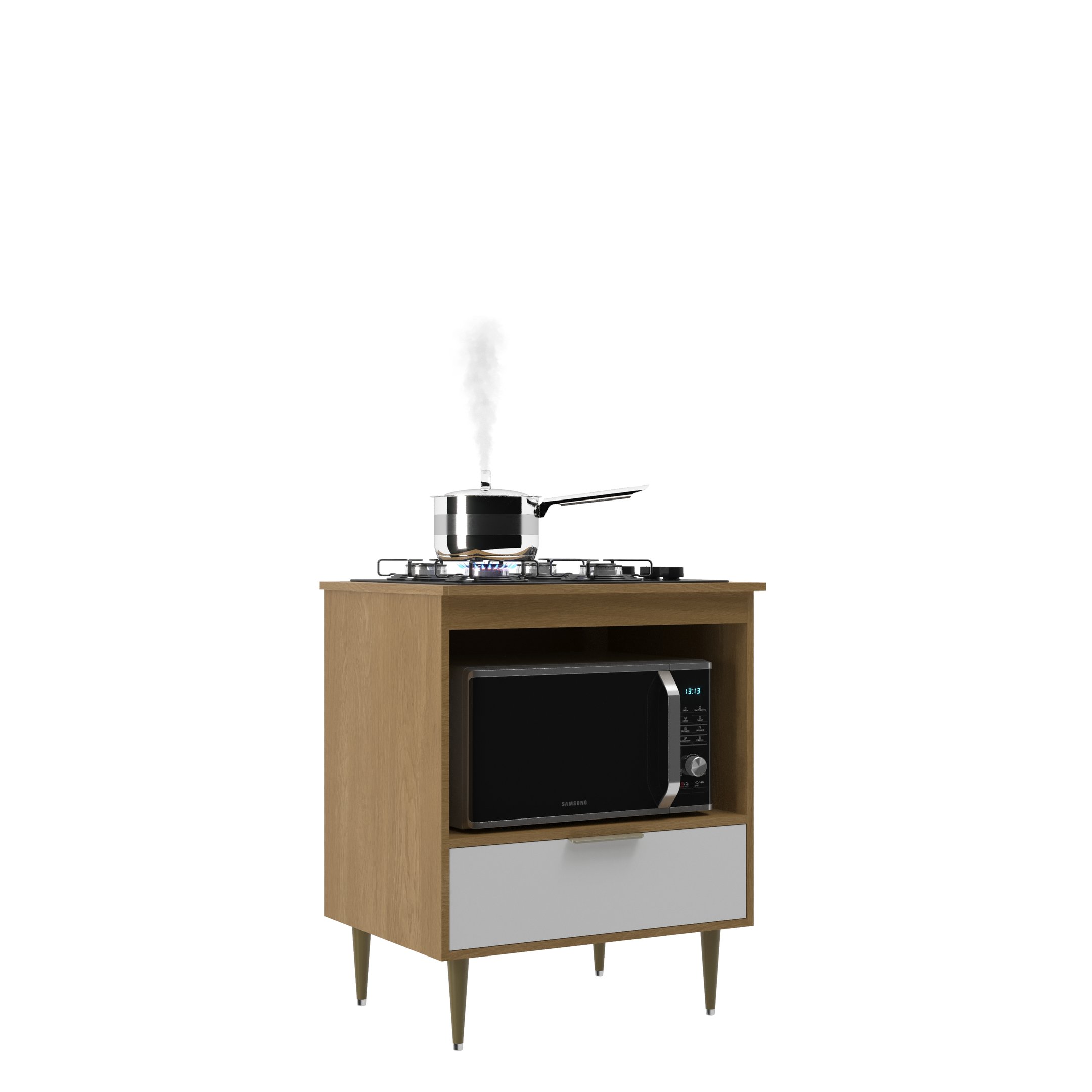 Balcão Cooktop 4 Bocas 60 Cm Pérola | MadeiraMadeira